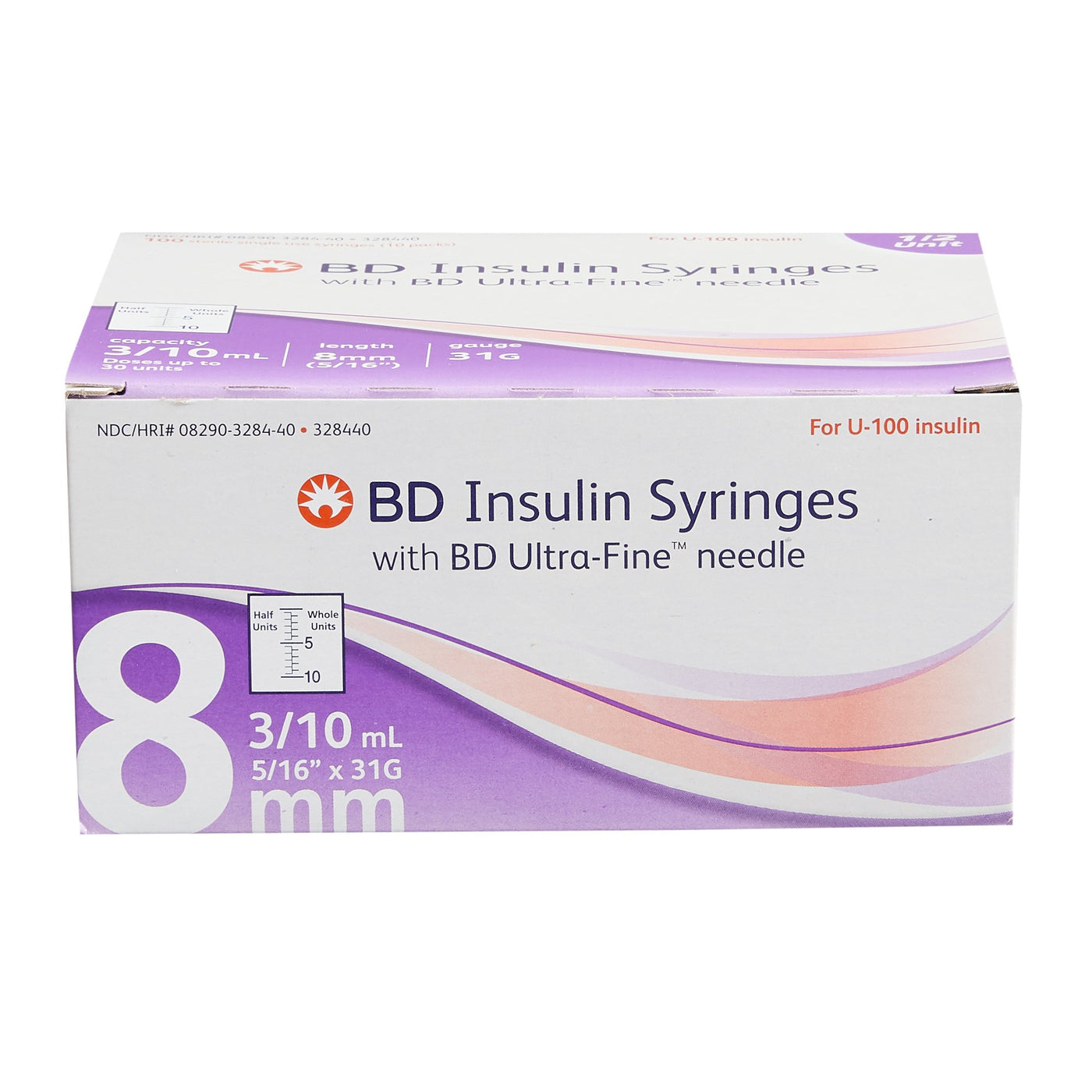 BD Insulin Syringe with Needle Ultra-Fine™ 0.5 mL - 328466 - Box of 10 ...