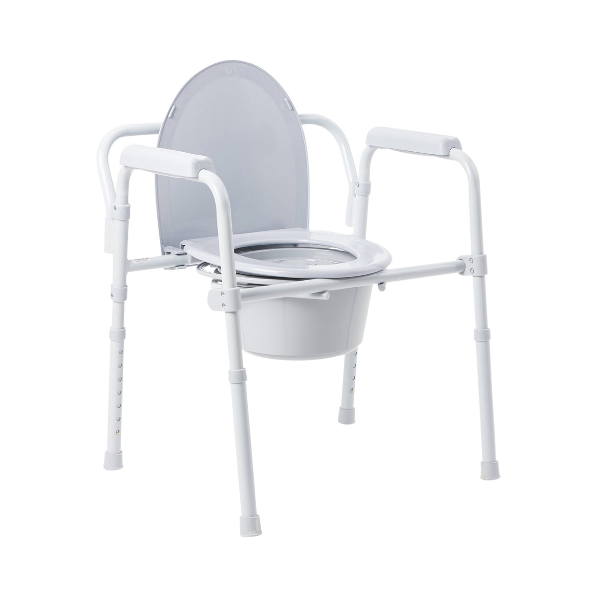 Fixed Arms Steel Commode - 350lbs Weight Capacity — Medical Supply Surplus