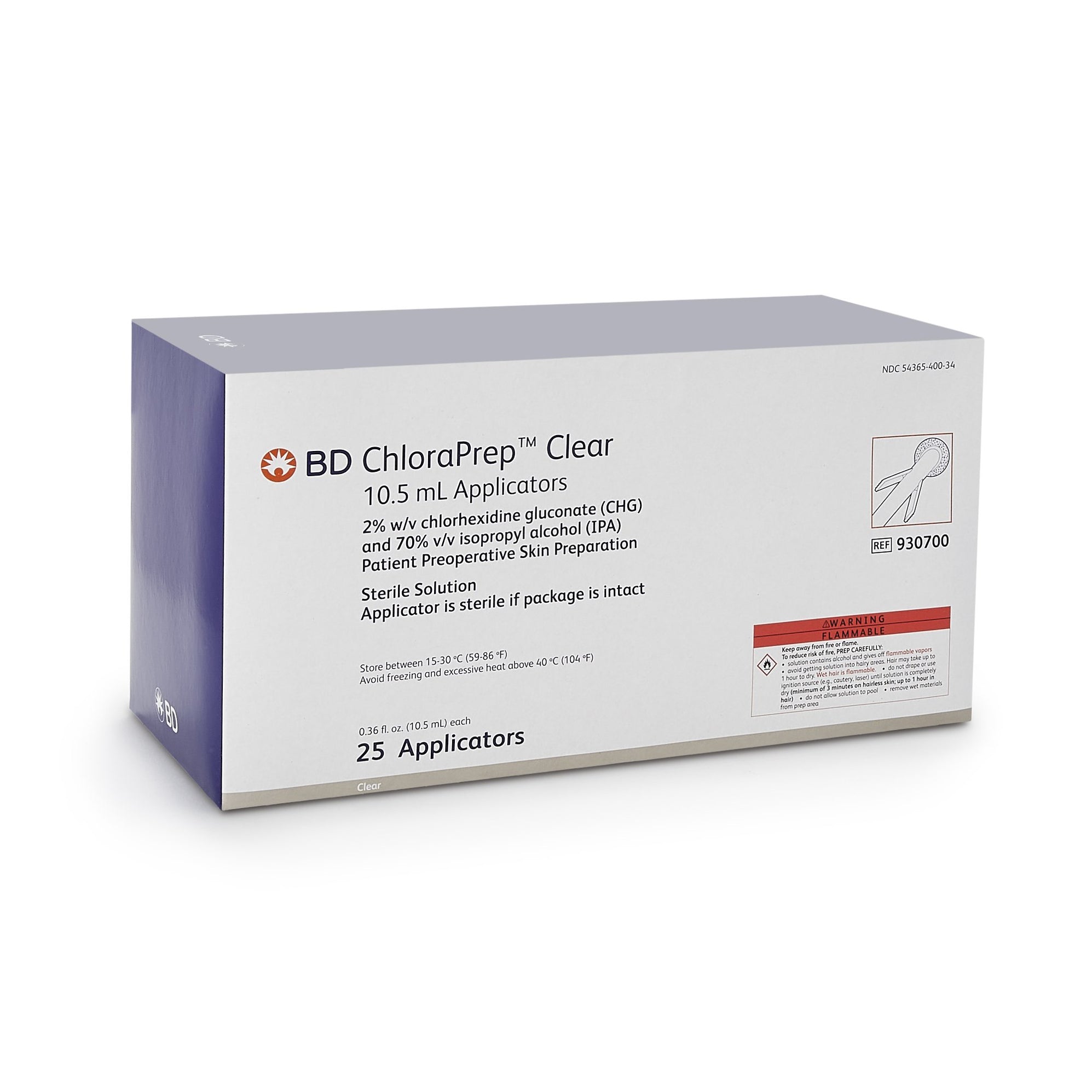ChloraPrep™ Clear 10.5 mL Foam Applicator 2% / 70% Strength CHG - Box ...