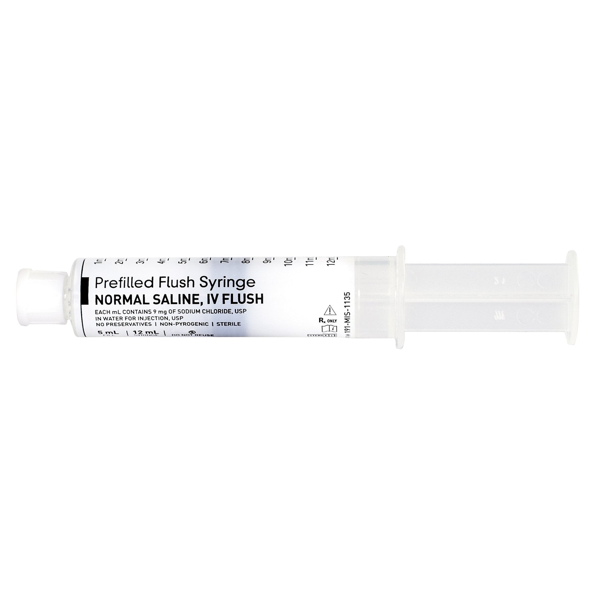 Med Stream® Prefilled Normal Saline IV Flush Syringe 5 mL Fill in 12 m ...