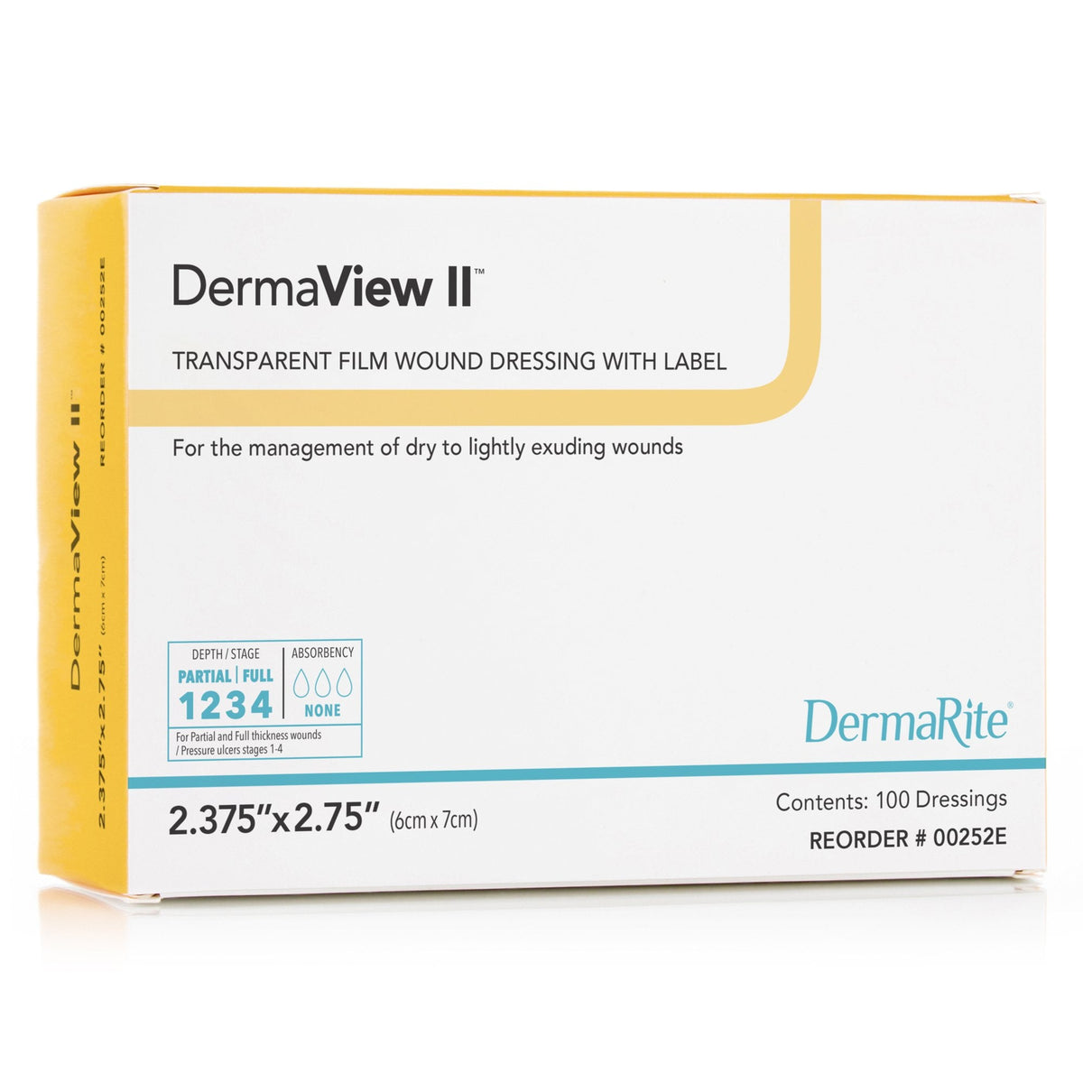 DermaView II™ 2-3/7 X 2-3/4 Inch Transparent Film Dressing — Medical ...