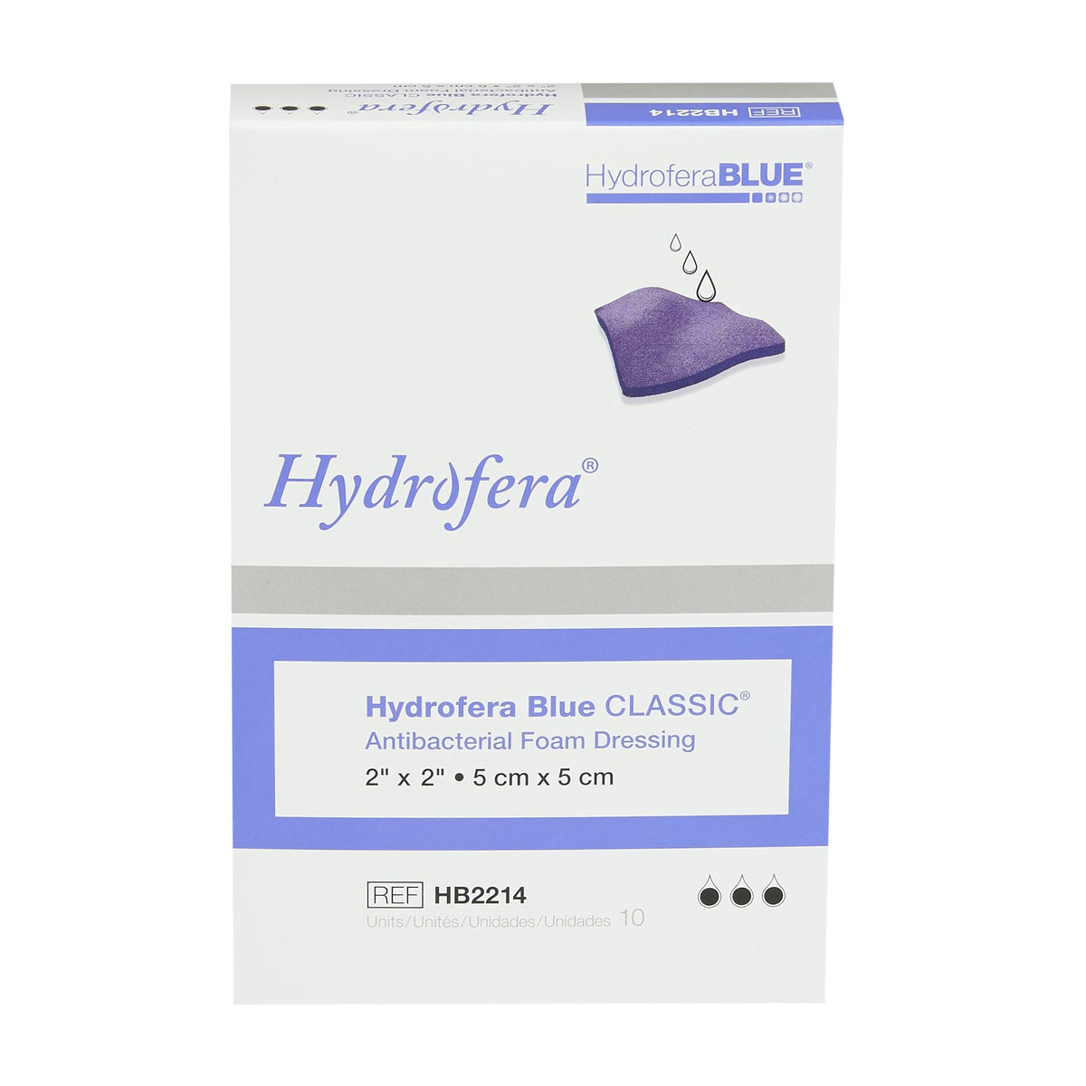 Hydrofera BLUE® Classic 2 X 2 Inch Square Non-Adhesive without Border ...
