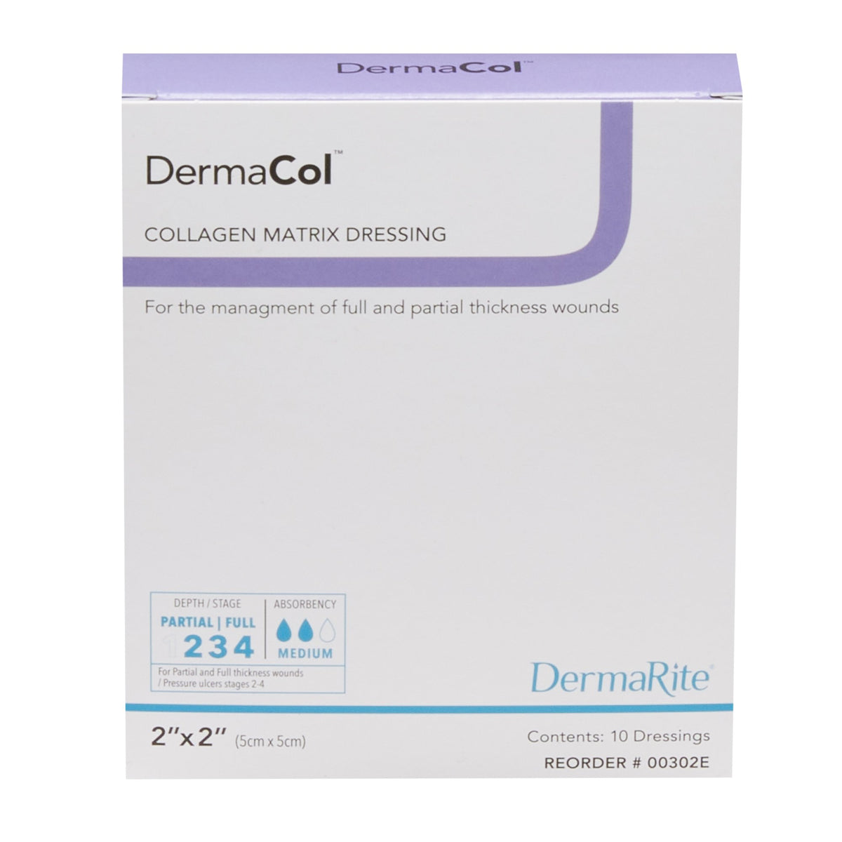 DermaCol™ 2 X 2 Collagen Matrix Dressing - Box of 10 — Medical Supply ...