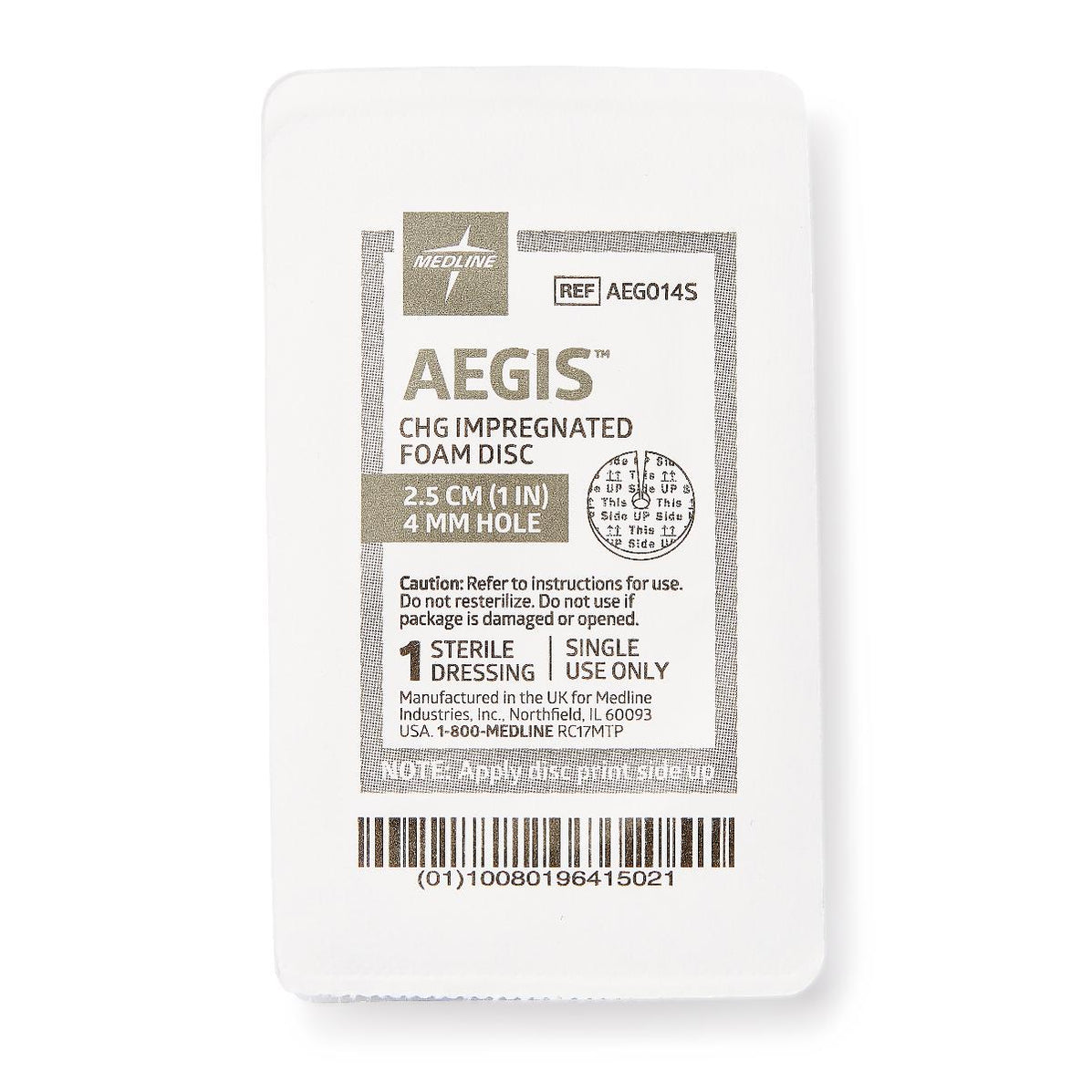 Aegis CHG-Impregnated Foam Disc 1" - Box of 10 — Medical Supply Surplus
