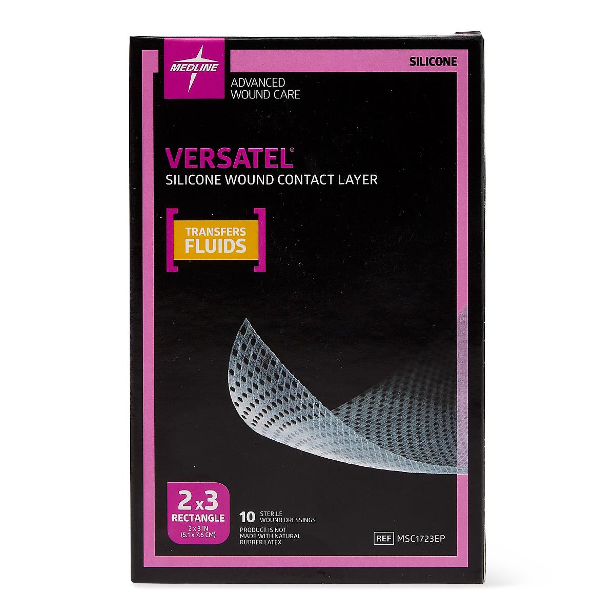 Versatel 2" x 3" Silicone Wound Contact Layer Dressing - MSC1723EP ...