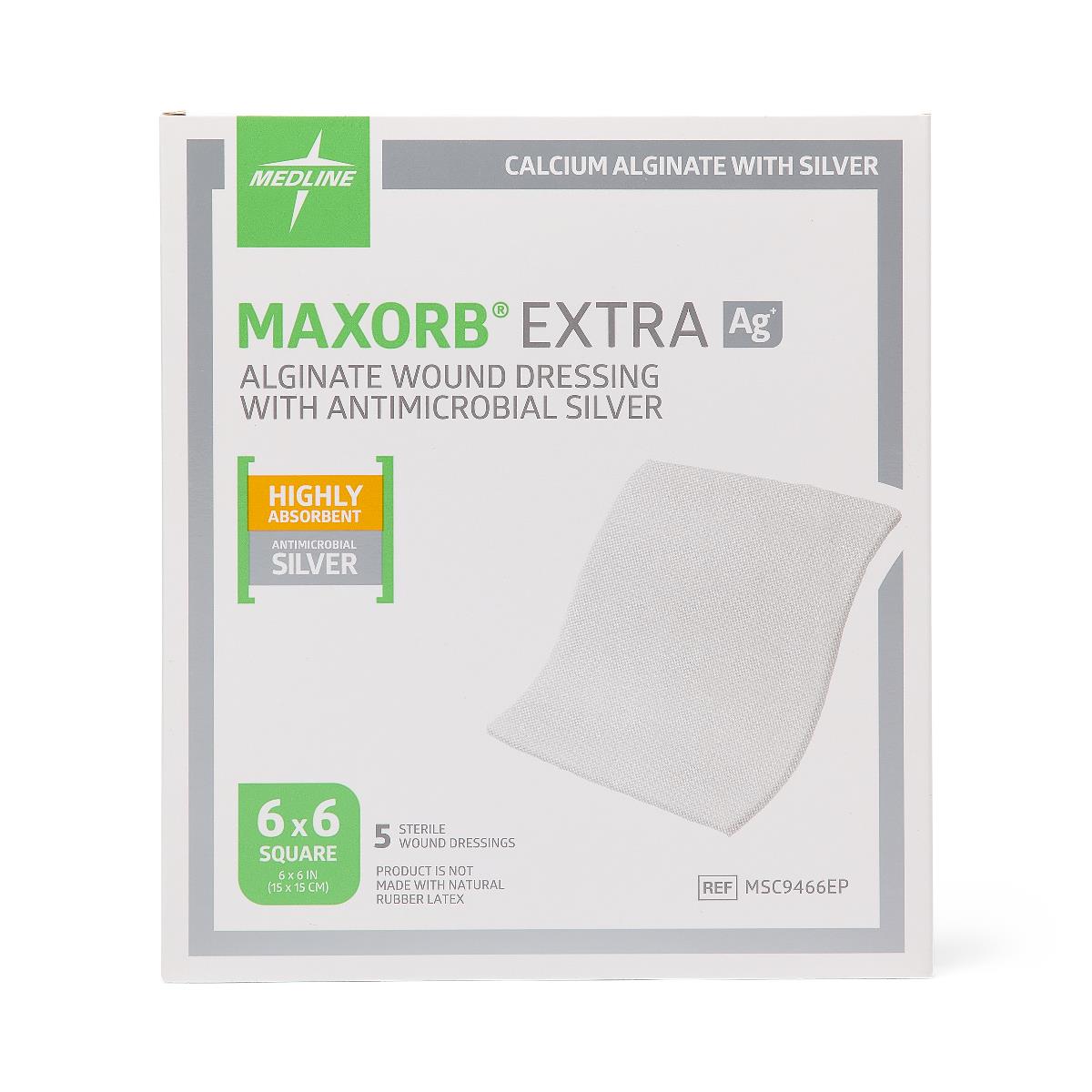 Maxorb Extra Ag+ 6" x 6" Alginate Wound Dressings- MSC9466EP — Medical ...