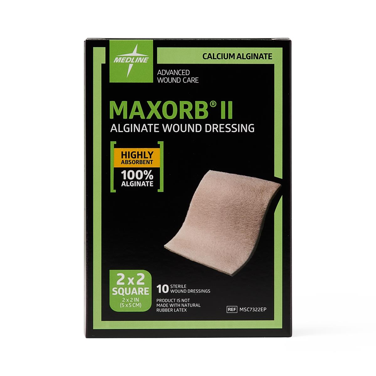 Maxorb II Alginate 2" x 2" Dressing - MSC7322EP — Medical Supply Surplus