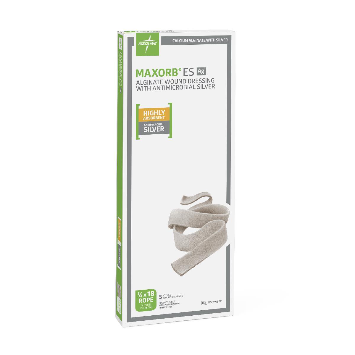 Maxorb ES Ag+ 0.75" x 18" Silver Alginate Dressing - MSC1918EP ...