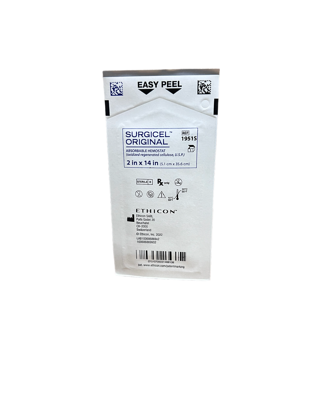 Surgicel® Original 2x14" Oxidized Absorbable Hemostat Dressing - 1951S ...