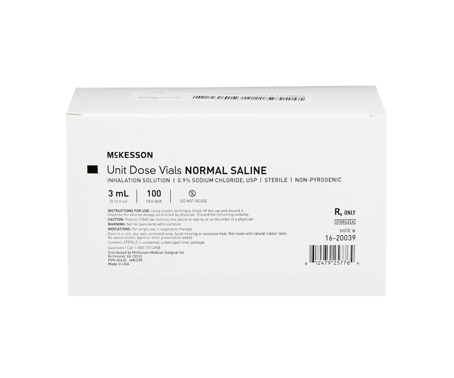 Mckesson Unit Dose Vial Normal Saline 3 mL — Medical Supply Surplus