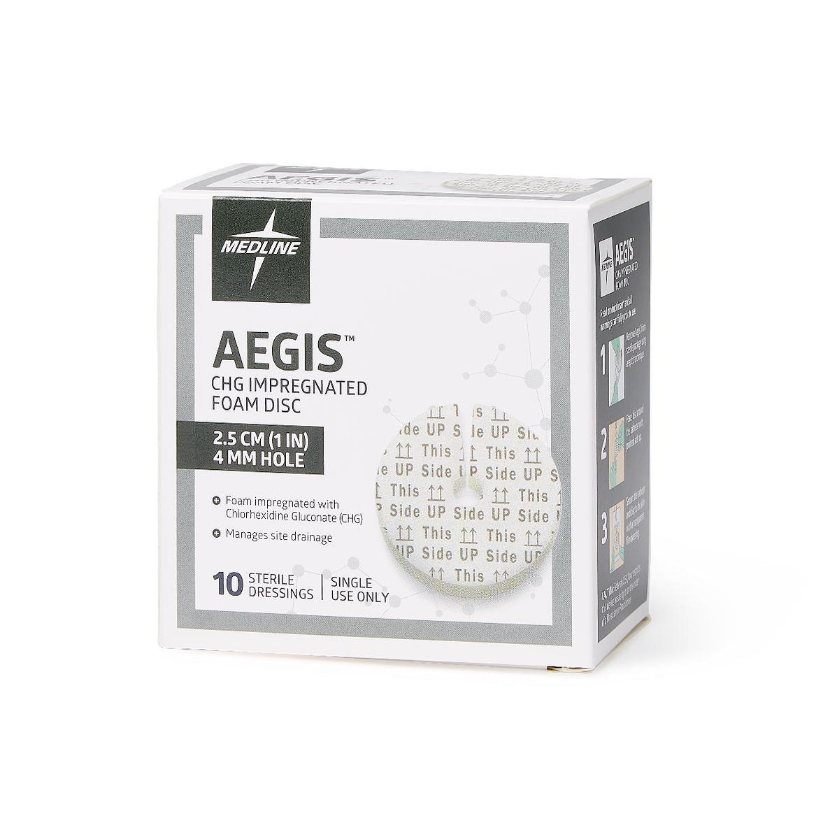 Aegis CHG-Impregnated Foam Disc 1" - Box of 10 — Medical Supply Surplus