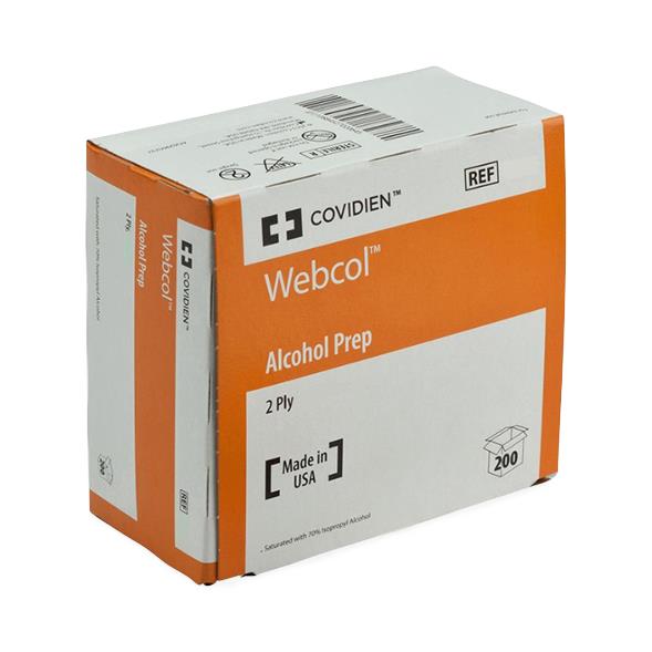 Webcol Alcohol Prep Pads: Medium -Box of 200 — Medical Supply Surplus