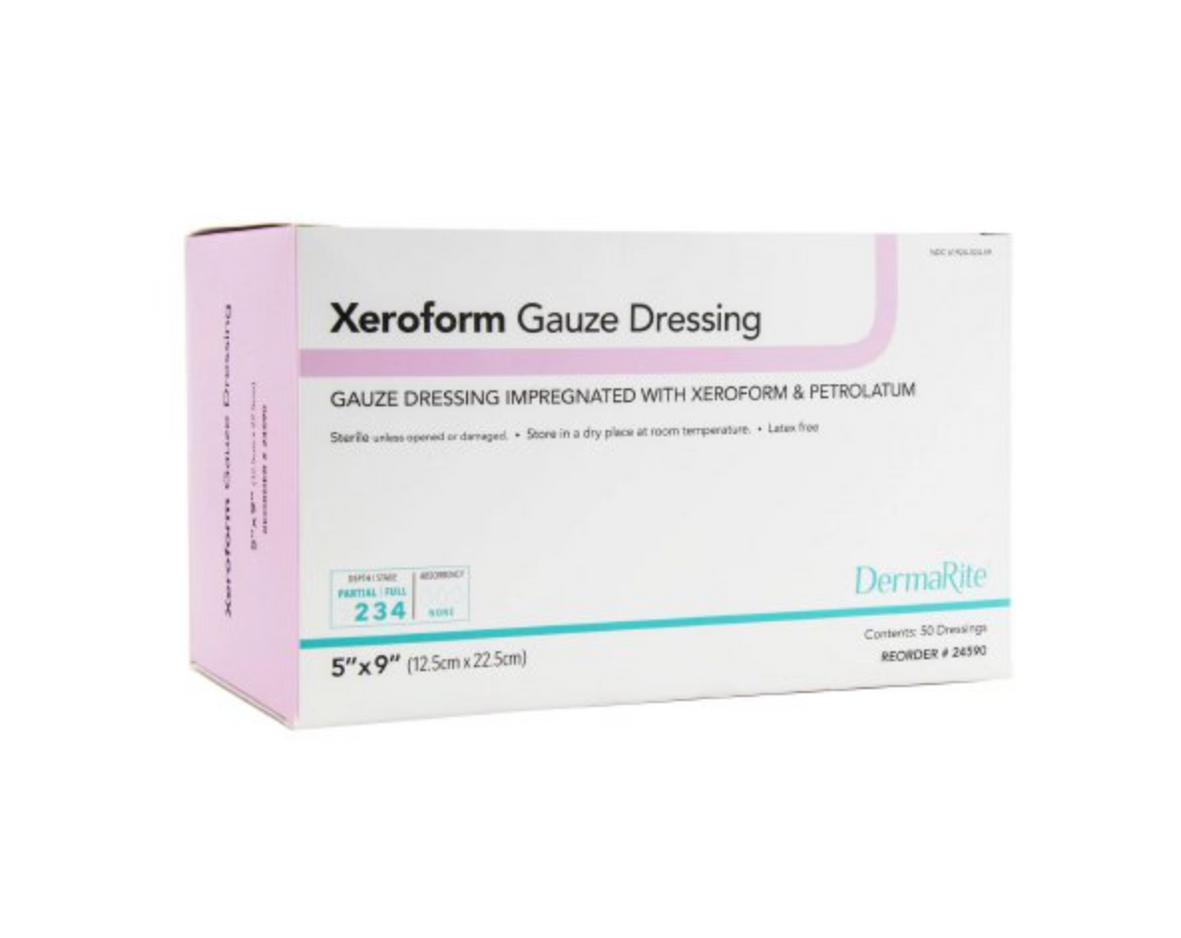 DermaRite Xeroform™ Gauze Dressing 5"x 9" - Box of 50 — Medical Supply ...