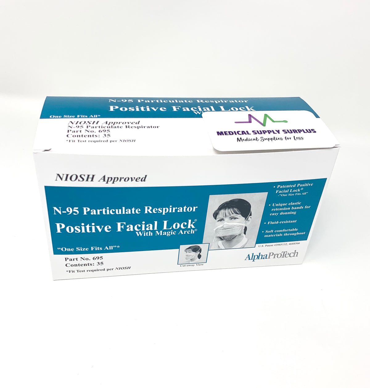 AlphaProTech N95 Respirator Masks 695 - 35/Box — Medical Supply Surplus