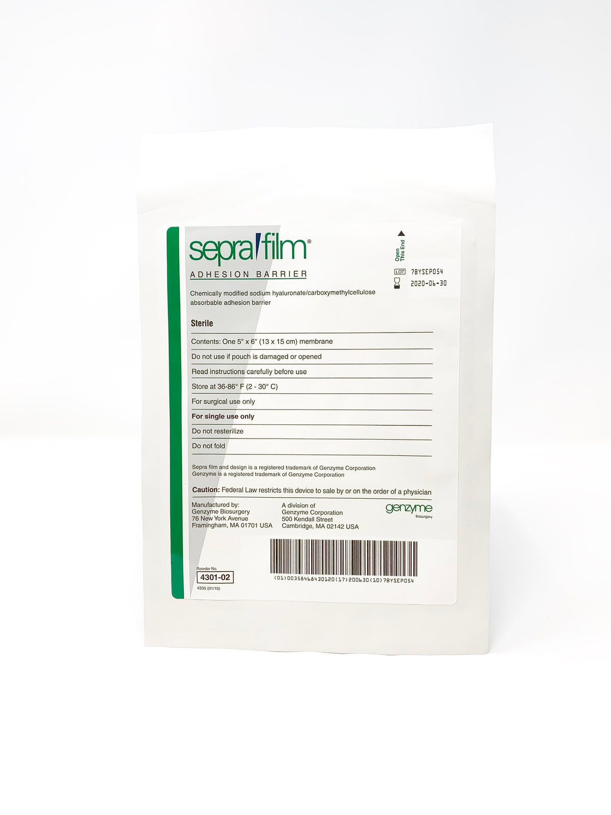 Seprafilm® Adhesion Barrier 4301-02 — Medical Supply Surplus